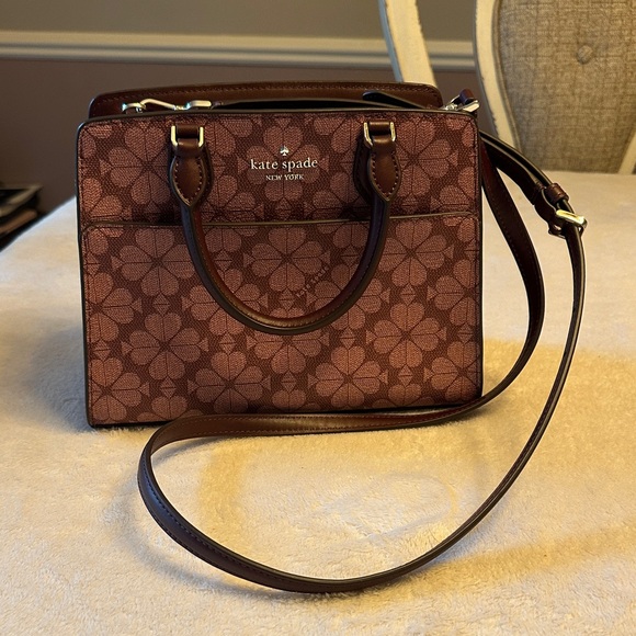 kate spade | Bags | Kate Spade Dark Brownburgundy Floral Satchel | Poshmark